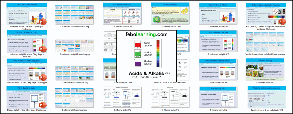 KS3 Chemistry: Acids and Alkalis Bundle Year 7 Resources - febolearning.com