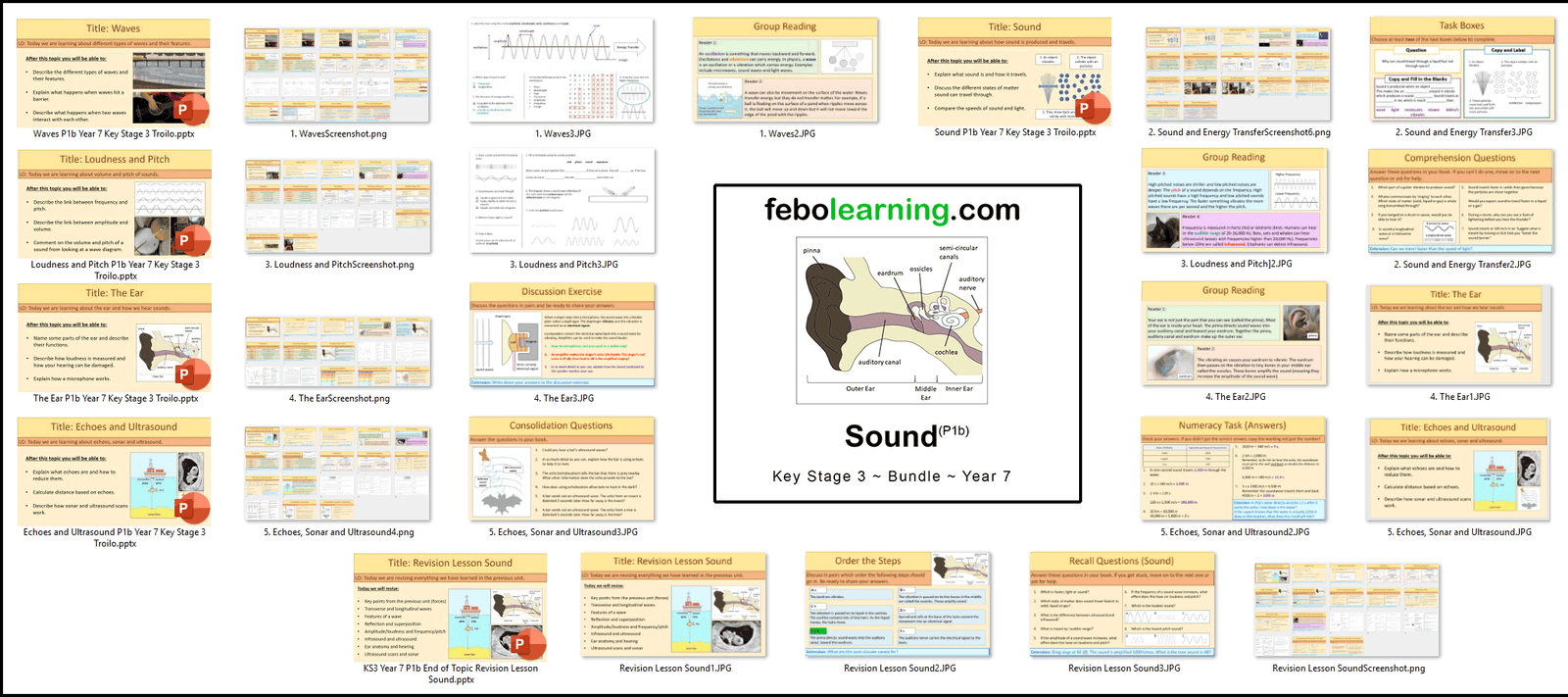 KS3 Physics Sound Bundle Year 7 with Structured Lessons