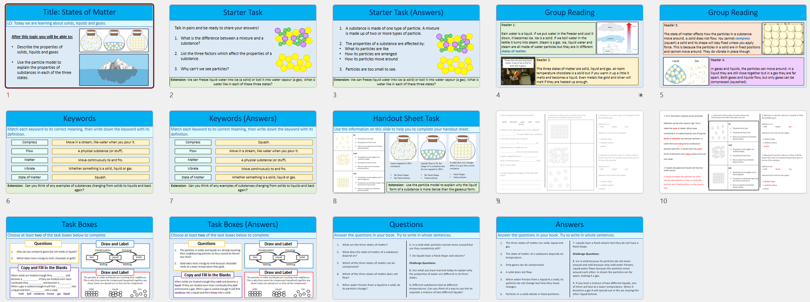 Year-7 Chemistry Particles: States of Matter Lesson - Key Stage 3